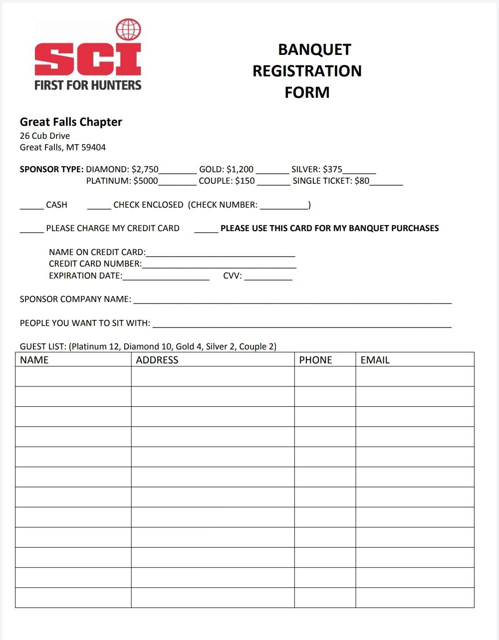 Banquet Registration | Great Falls Chapter SCI